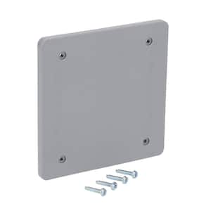 Commercial Electric 1-Gang Blank Non-Metallic Weatherproof Outlet Cover ...