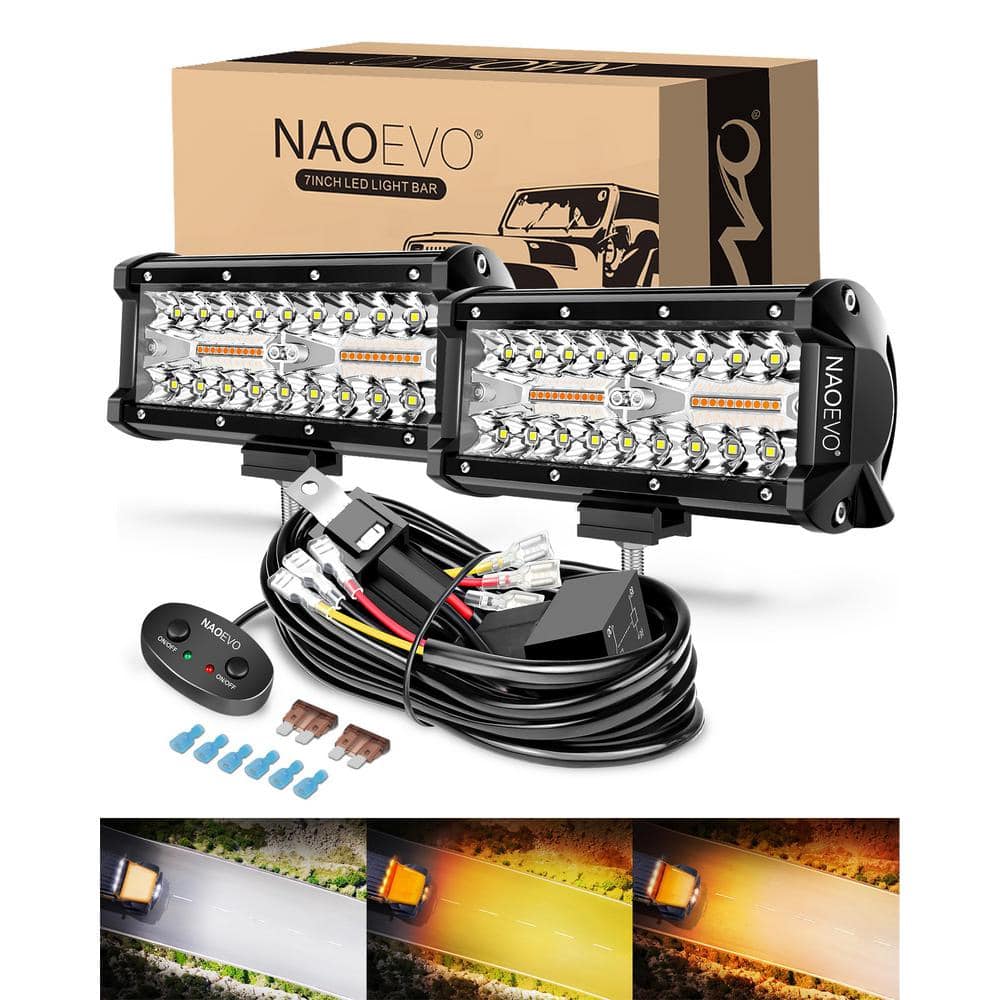 BIBIVIS 240-Watt 24000LM 7 in. 2-Color Optional LED Light Strip Set ...