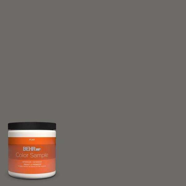 BEHR PREMIUM PLUS 8 oz. #PPU18-18 Mined Coal Flat Interior/Exterior ...