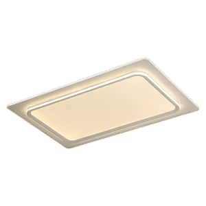 OUKANING 22 in. 1-Light White Modern Design Selectable LED Flush Mount ...