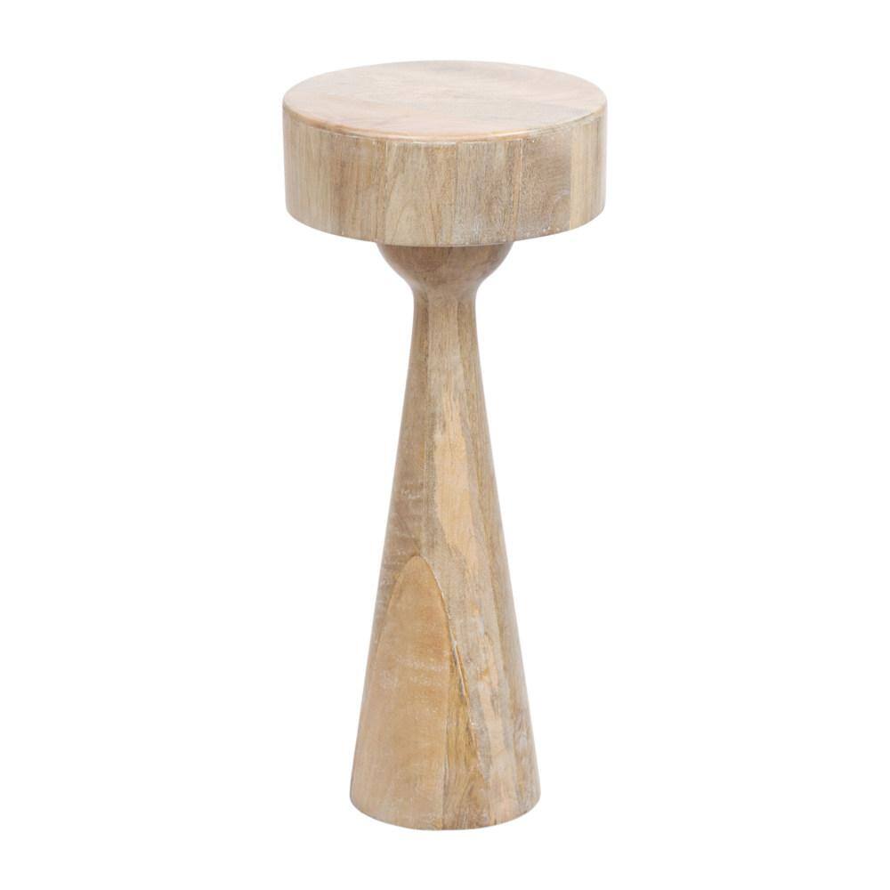 Kate and Laurel Solbrett 9.50 in. Natural Round Solid Wood End Table ...