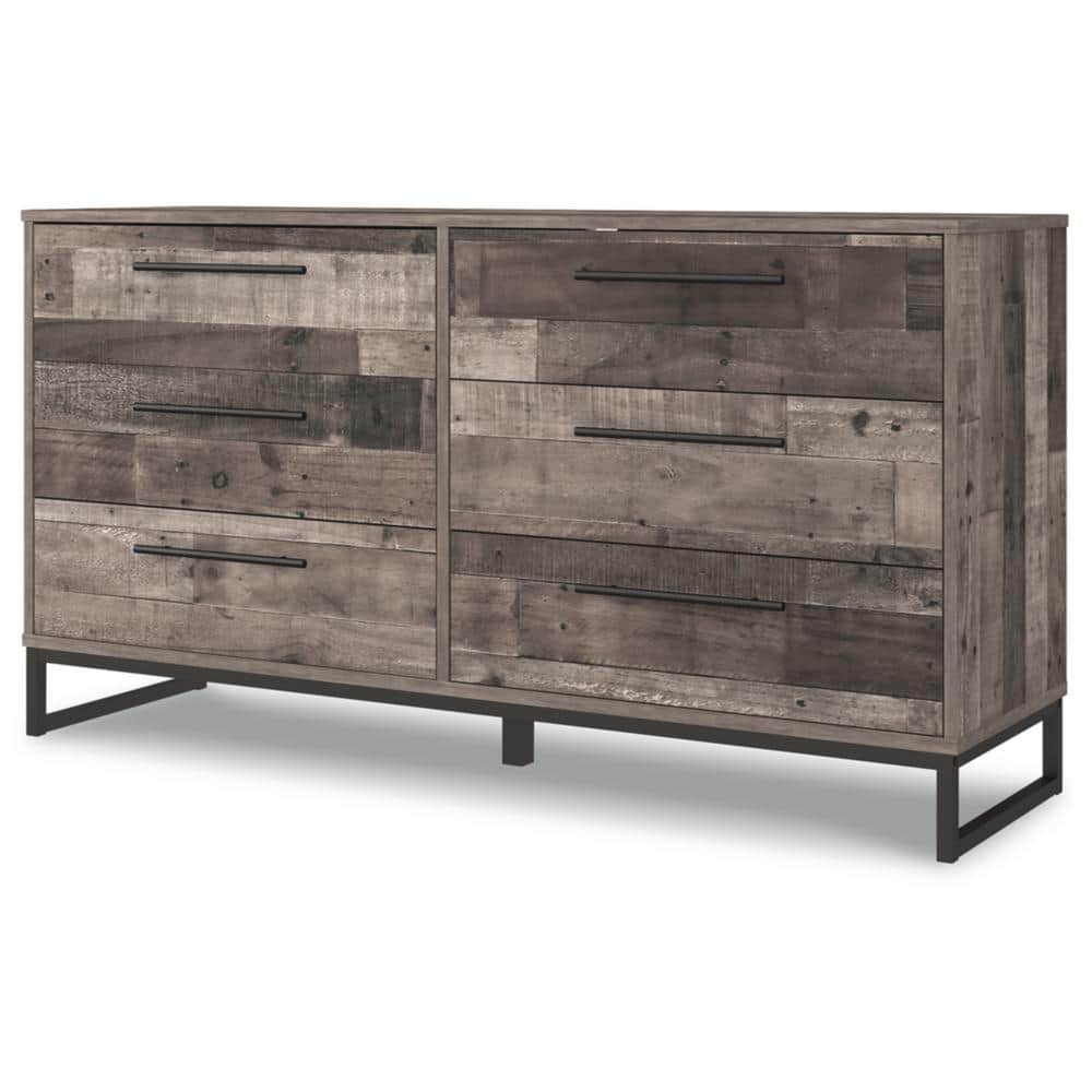 Signature DESIGN BY ASHLEY Neilsville Gray 6 Drawer 59 in. Dresser ...