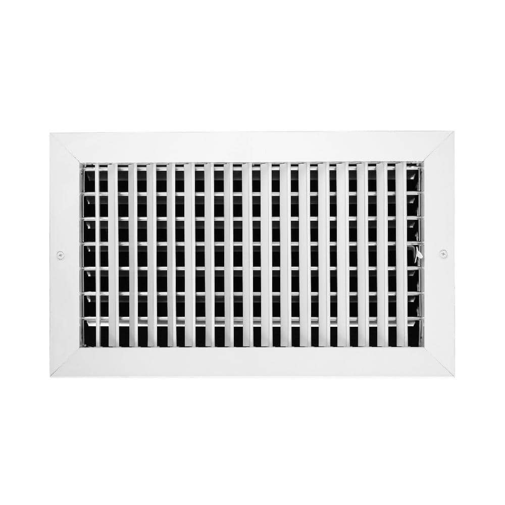 ACLAMINAIRE 14 in. x 4 in. Aluminum Adjustable Wall Register in White L ...