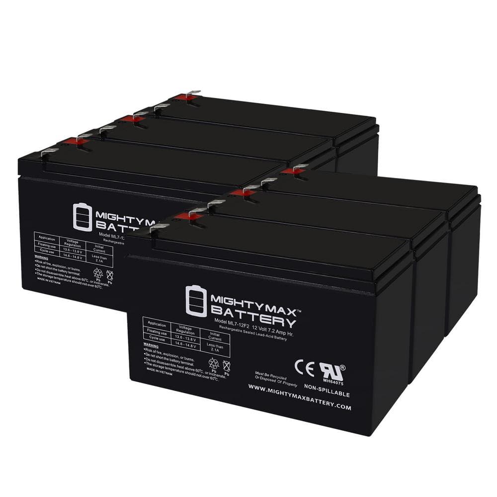 MIGHTY MAX BATTERY 12-Volt 7Ah F2 Replacement Battery for APC Back-UPS ...