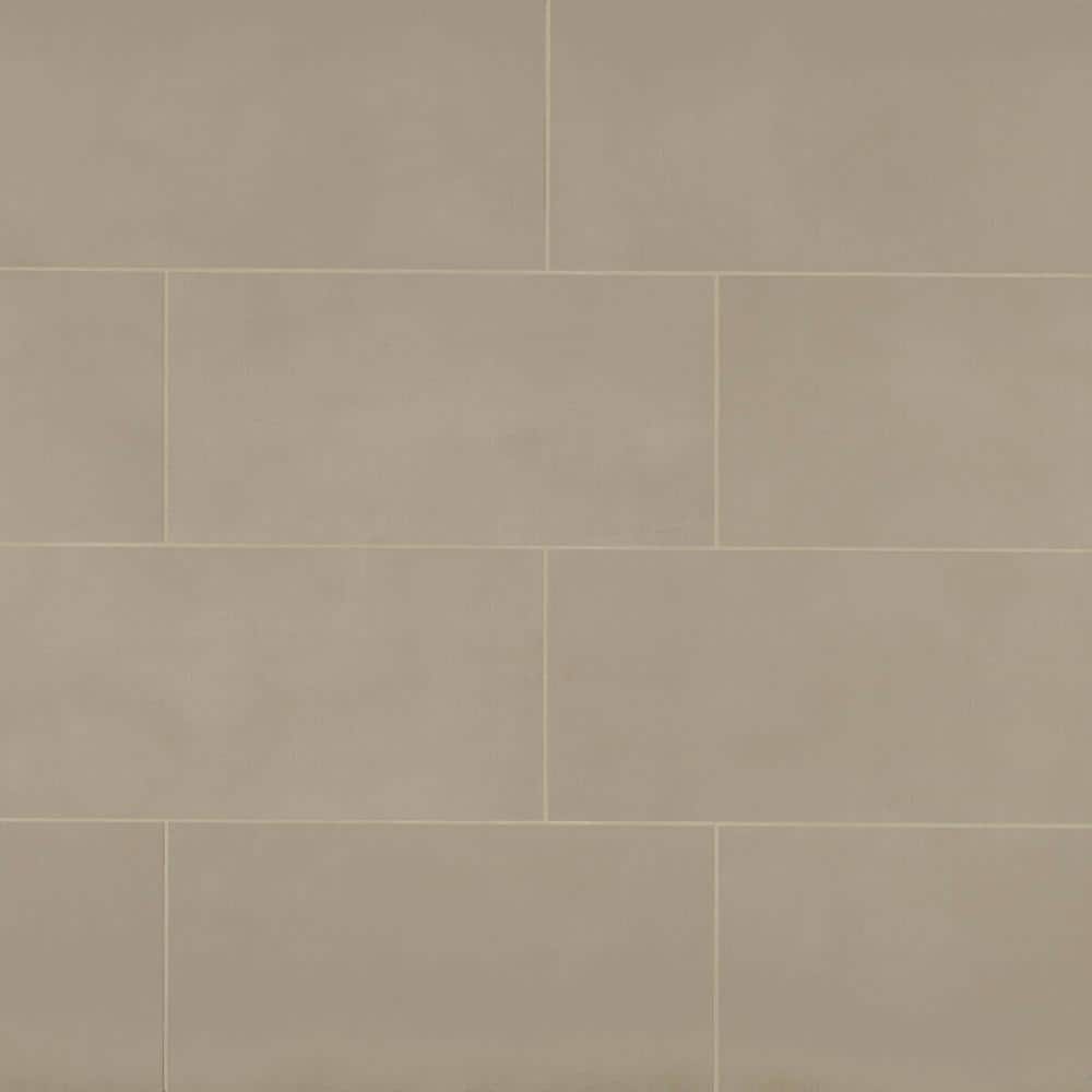 Bedrosians Sahara Rectangular 12 in. x 24 in. Matte Taupe Porcelain ...