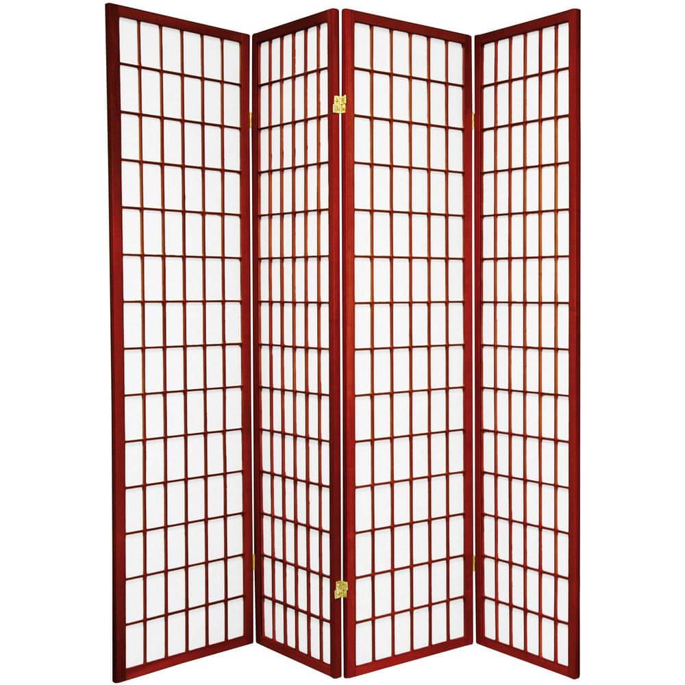 Red Lantern 6 ft. Rosewood 4-Panel Room Divider CWP-4P-RWD - The Home Depot