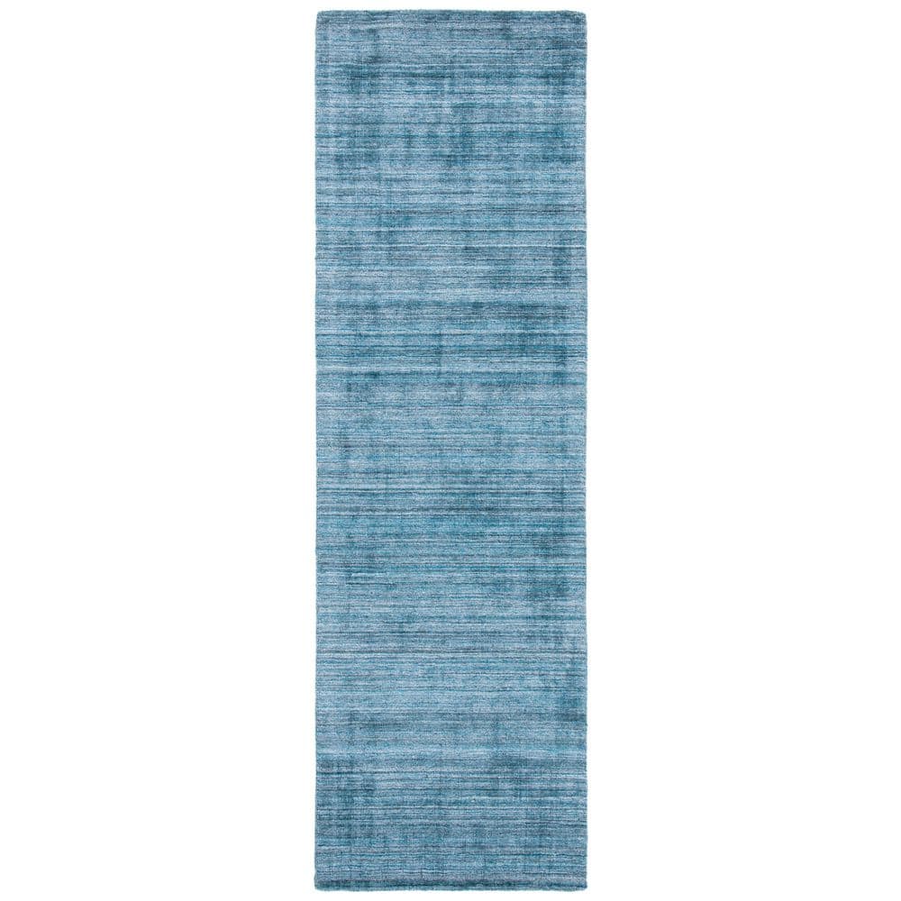 SAFAVIEH Mirage 2 ft. x 8 ft. Teal/Blue Distressed Striped Solid Color ...