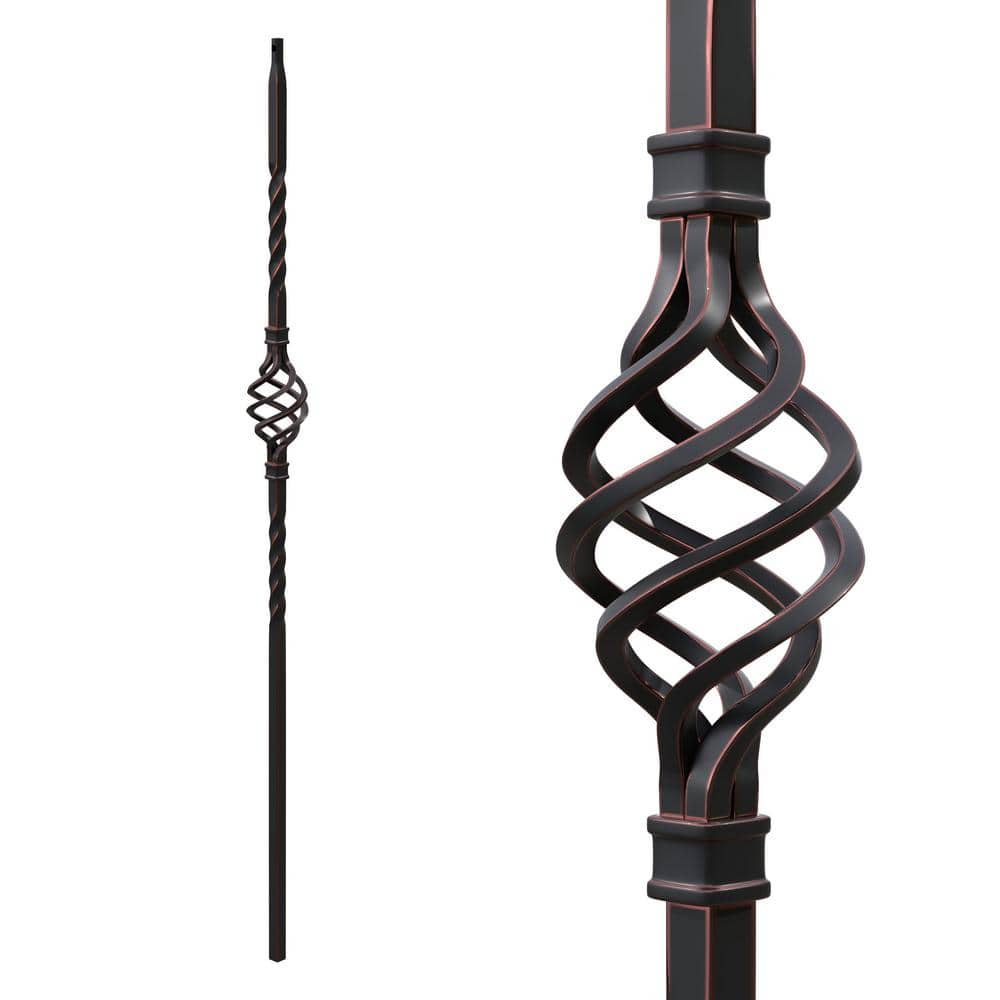 EVERMARK Stair Parts 44 in. x 1/2 in. Oil Rubbed Copper Single Basket ...