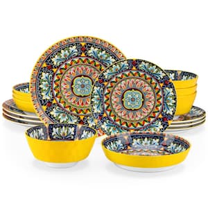 vancasso 16-Piece Dark-green Porcelain Dinnerware Set Service for 4 ...