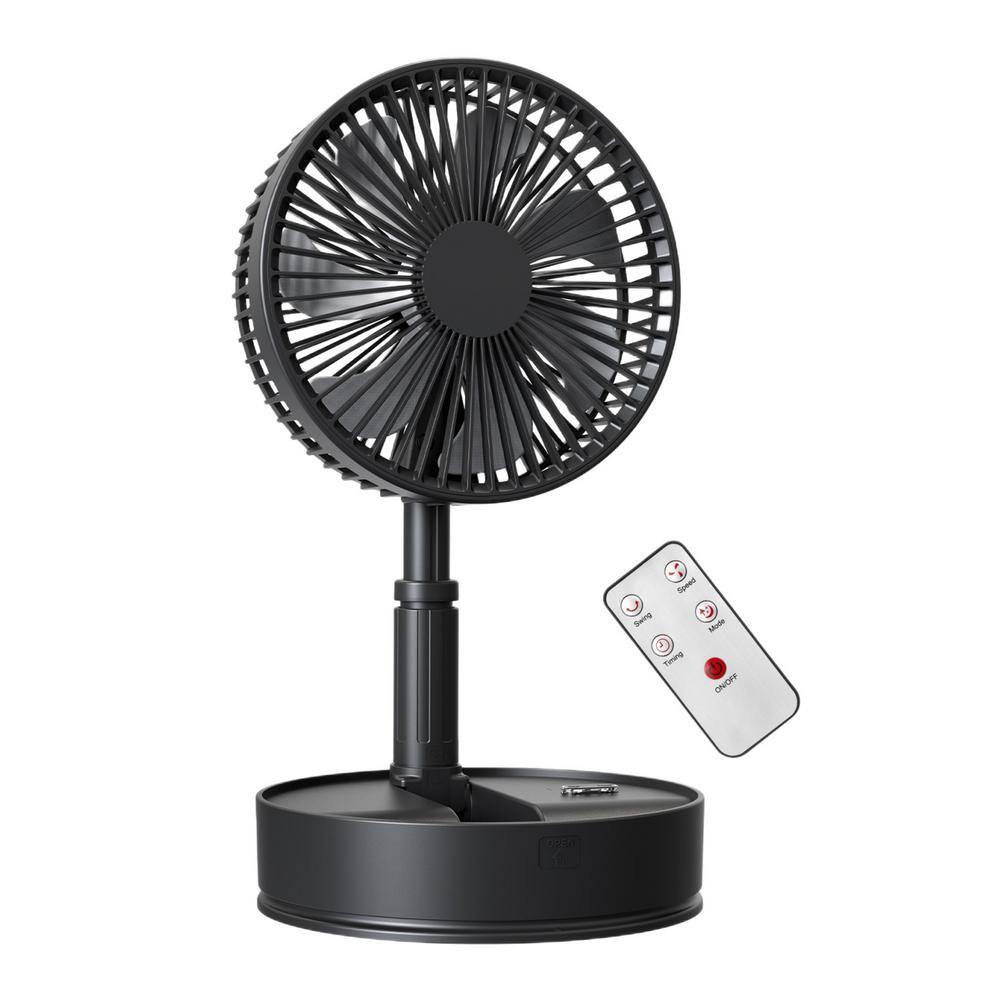 Aoibox 8 in. 4 Speed Stand Fan in Black with Remote Control, Timer, 60 ...