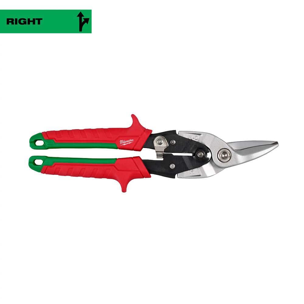 Milwaukee 10 in. Right-Cut Aviation Snips 48-22-4550 - The Home Depot