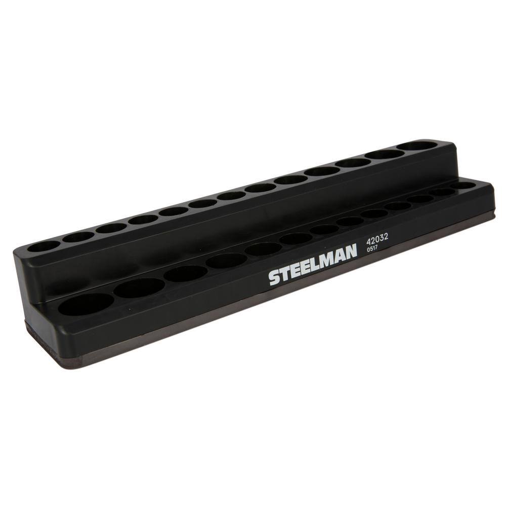 Steelman 9 in. W x 1/4 in. Drive Magnetic Socket Storage Holder 42032 ...