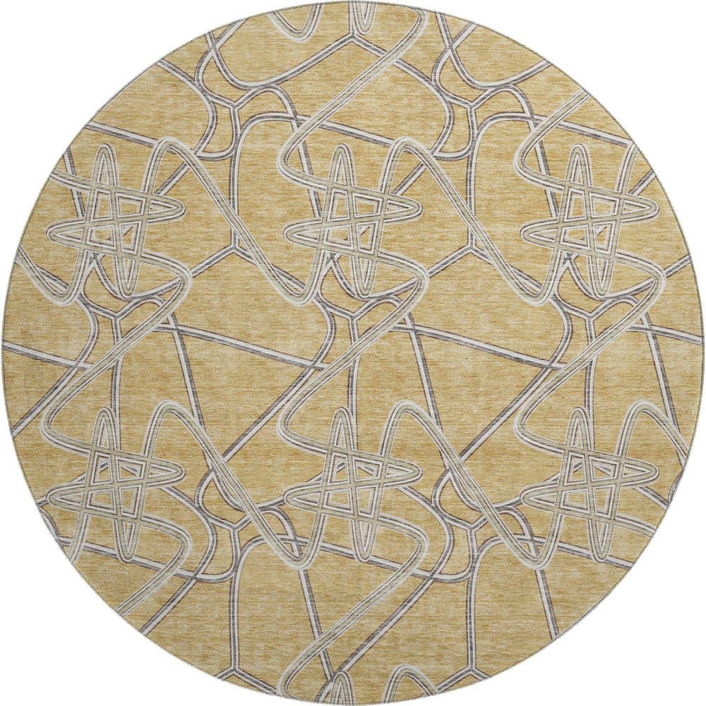 Addison Rugs Mayfield Premium Machine Washable Abstract AMF947 Gold 8 ...