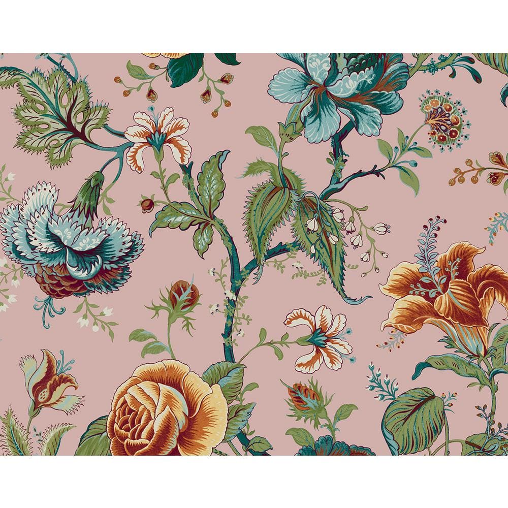 NextWall Rose Ash Sanibel Floral Trail Vinyl Peel and Stick Wallpaper ...