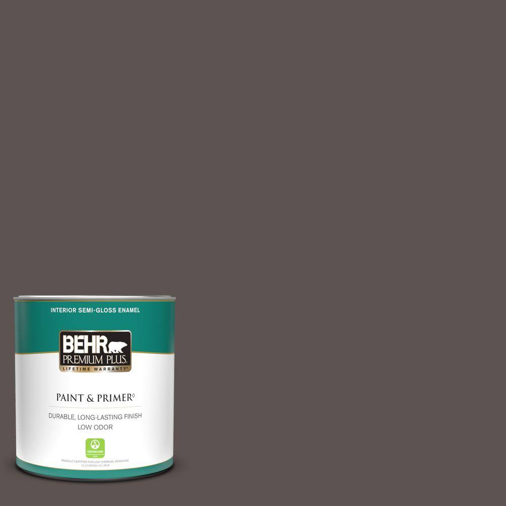 BEHR PREMIUM PLUS 1 qt. #790B-6 Stone Hearth Semi-Gloss Enamel Low Odor ...