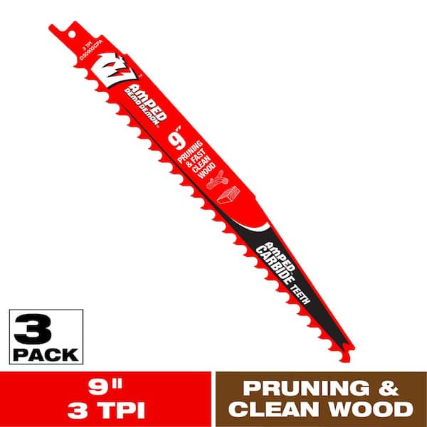 DIABLO AMPED Demo Demon 9 in. 3 TPI Carbide Reciprocating Saw Blade for ...