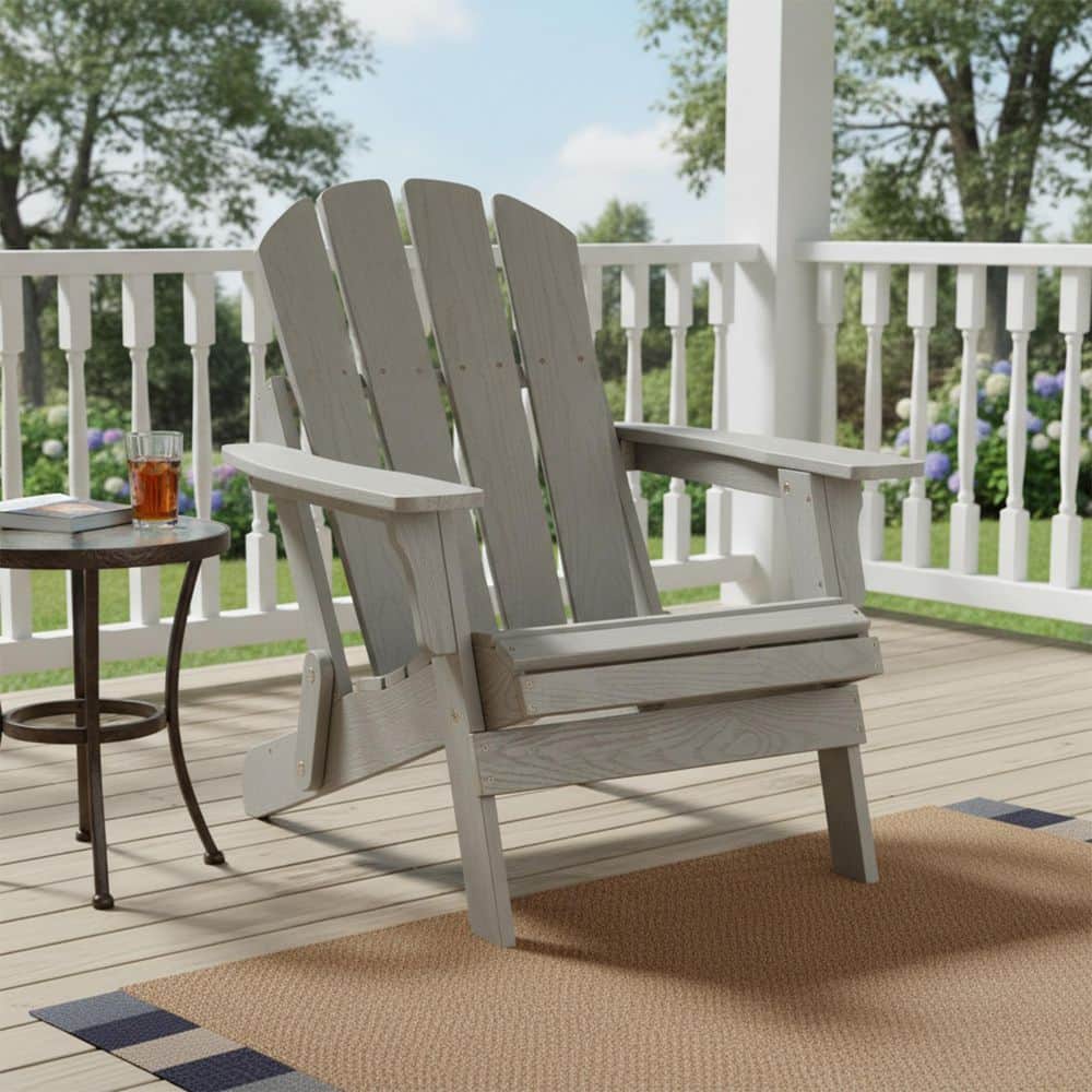 Noble House Jonas Patio Outdoor Emboss Grey Folding Solid Wood ...