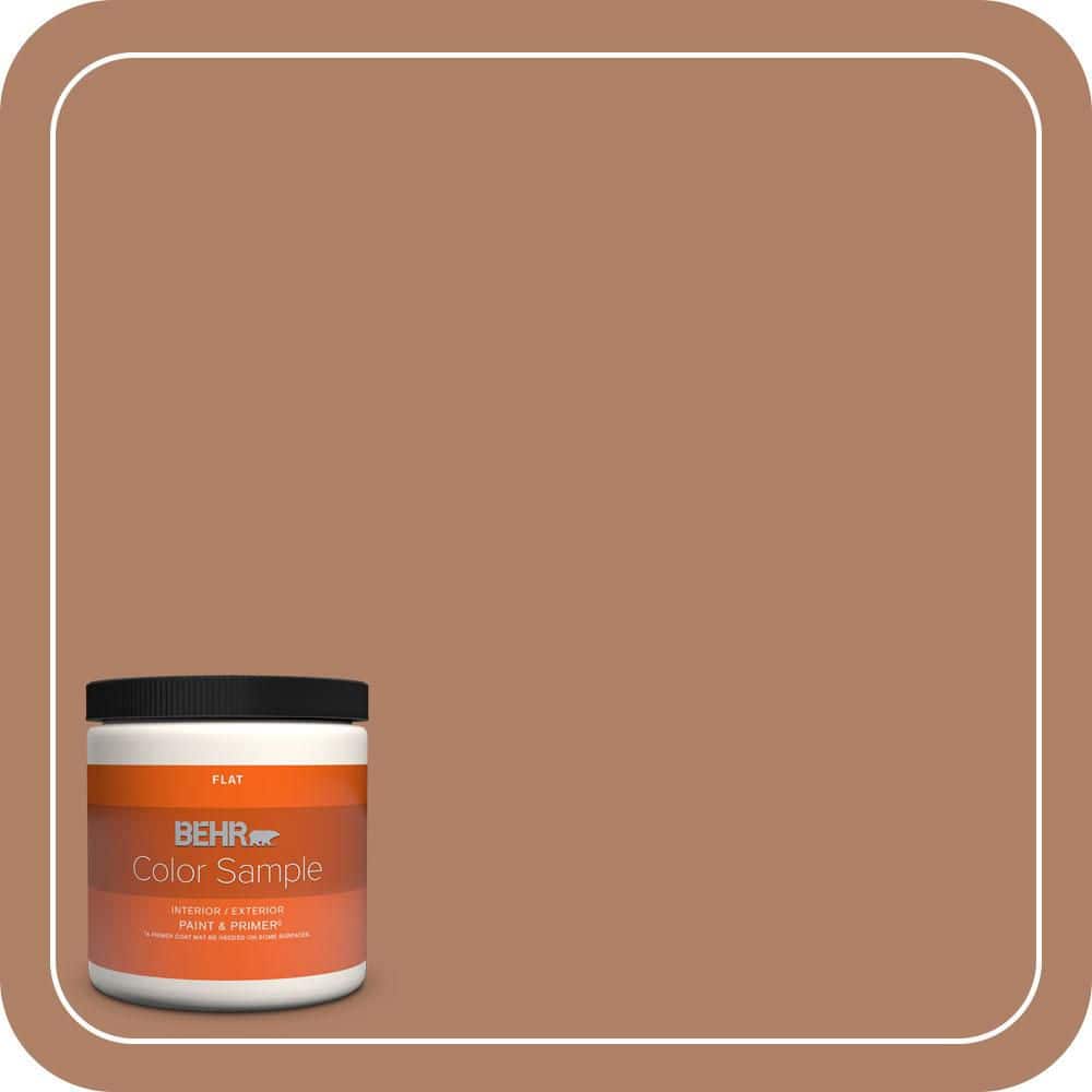 BEHR PREMIUM PLUS 8 oz. #S210-5 Cider Spice Flat Interior/Exterior ...