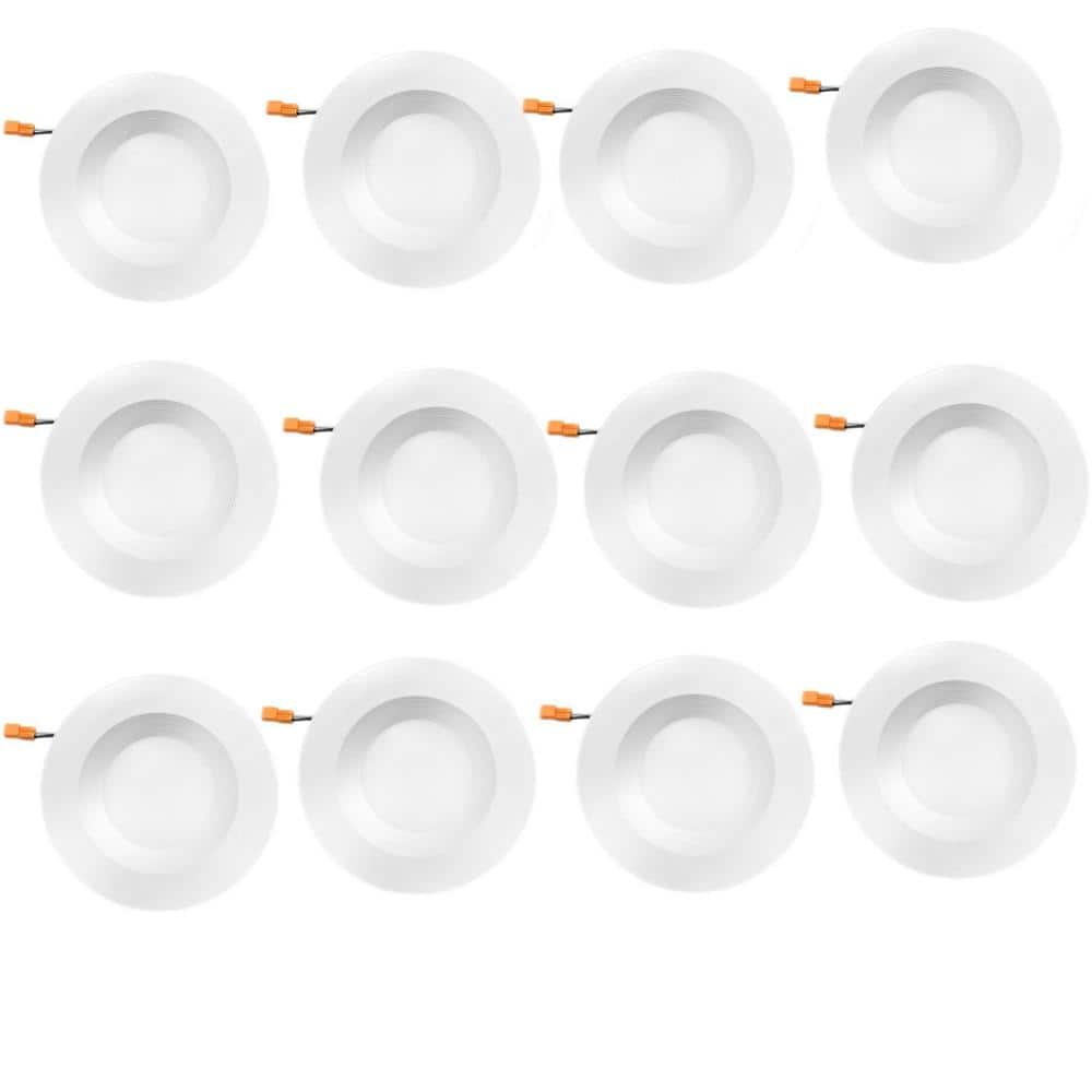 Honbei 4 in. Adjustable 5CCT Retrofit Recessed Lighting, Dimmable E26 ...