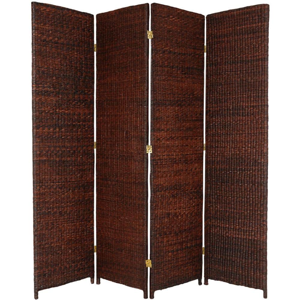 Oriental Furniture 6 ft. Dark Brown 4-Panel Room Divider ...