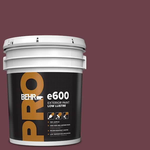 BEHR PRO 5 gal. #110D-7 Vin Rouge Low Luster Exterior Paint PR62305 ...