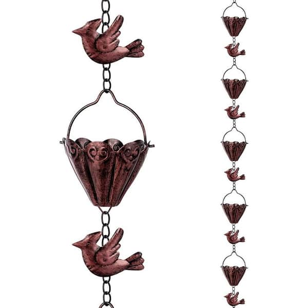 SANDTON GEWN LLC 9.3 ft. Metal Rain Chain, Adjustable Rain Catcher ...