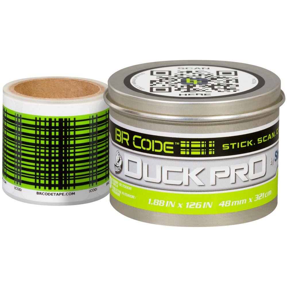 Duck Pro 1.88 in. x 3.5 yds. Green BR Code Permanent Scannable Labels ...