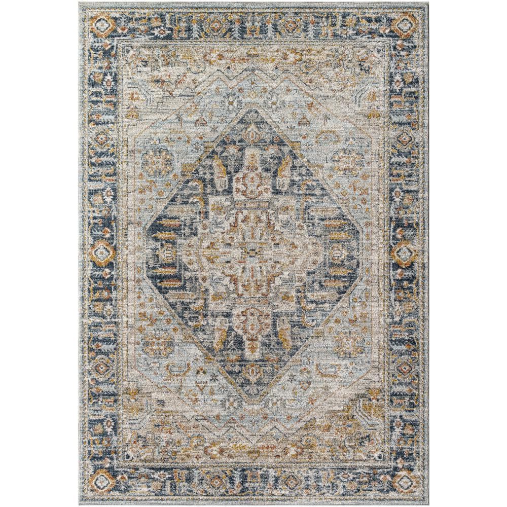 Livabliss Beckham Brown/Gray Medallion 9 ft. x 12 ft. Indoor Area Rug ...