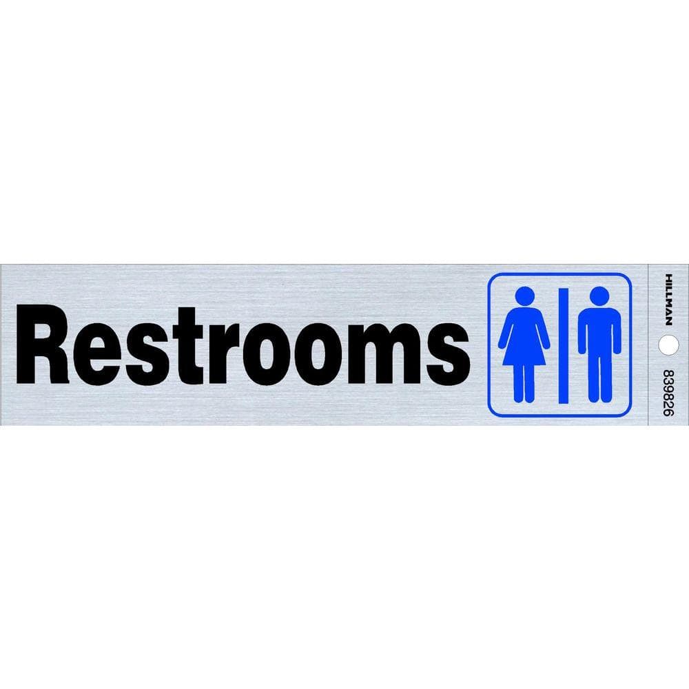 Hillman 2 in. x 8 in. Plastic Restroom Sign 839826.0 - The Home Depot