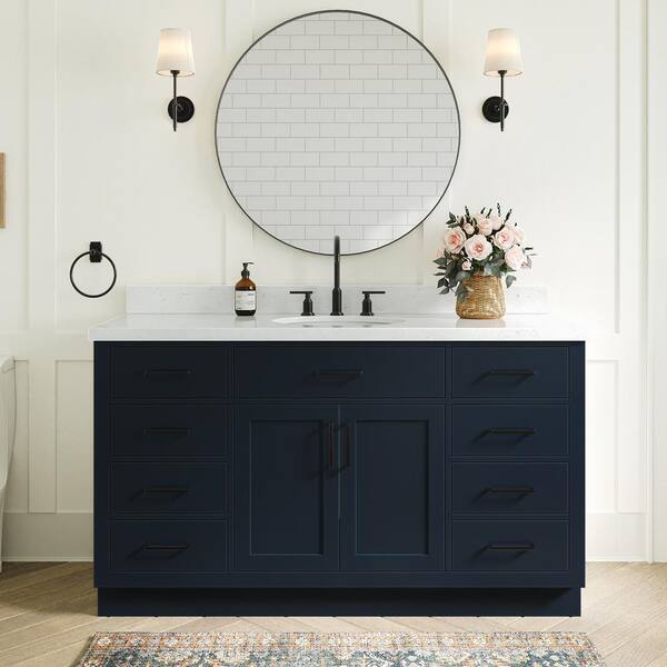 Ariel T060SCQOVO Hepburn 60 Free Standing Single Basin Vanity Set Midnight Blue