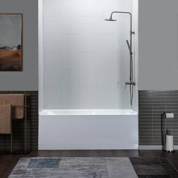 WOODBRIDGE 60 in. x 30 in. Acrylic Soaking Alcove Rectangular Bathtub ...