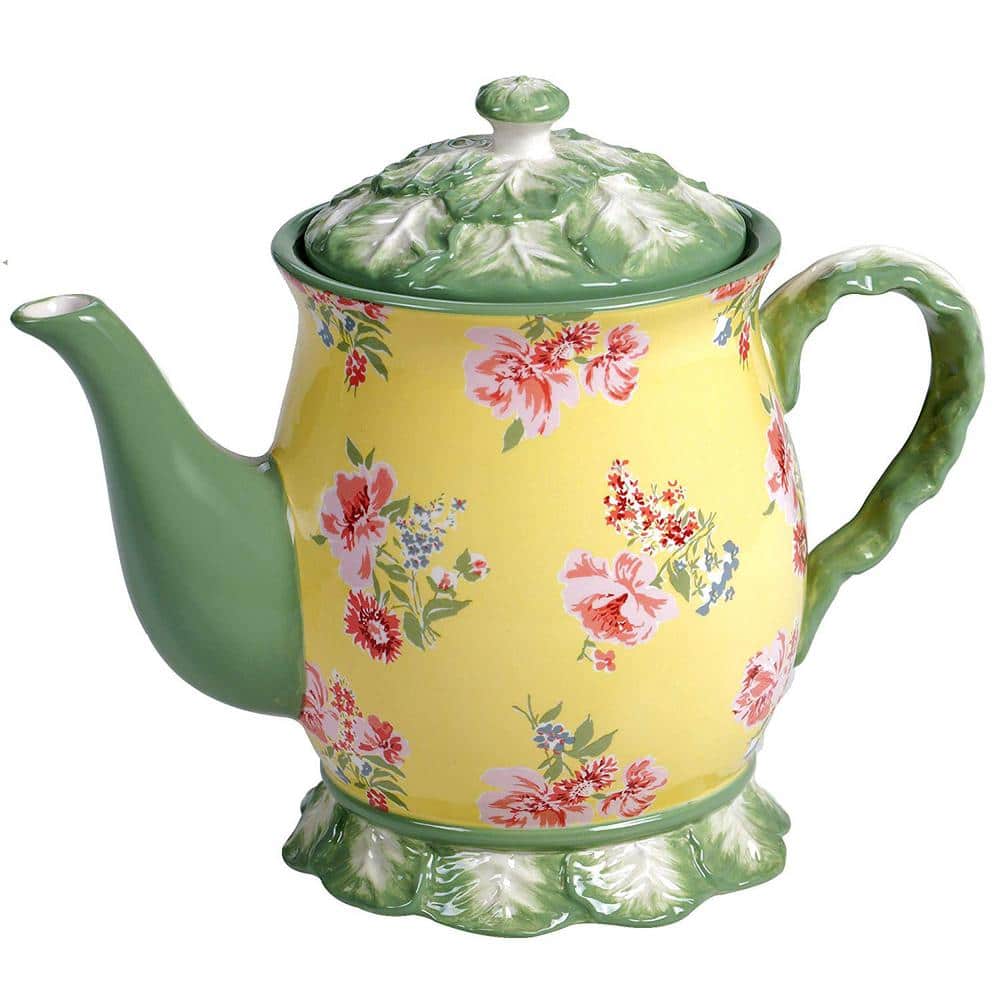 Certified International English Garden 38 oz. 3-Cup Multicolored Teapot ...