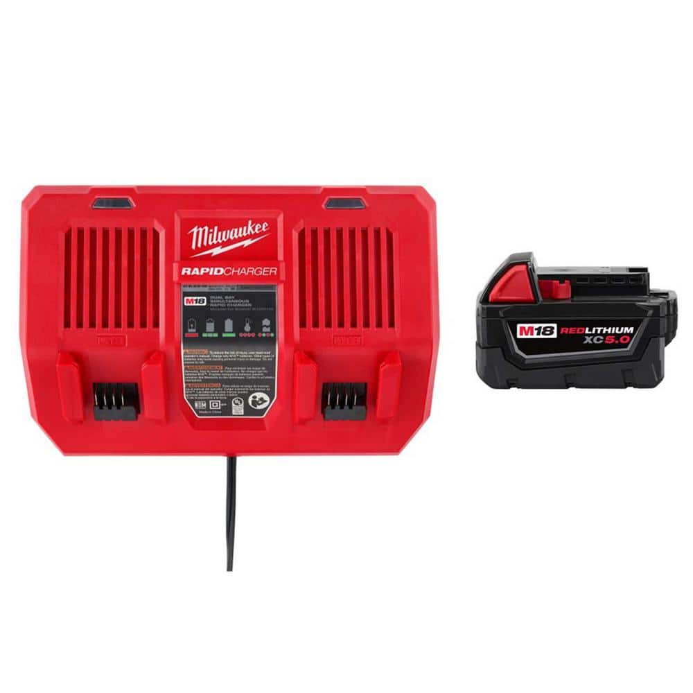 Milwaukee M18 18-Volt Lithium-Ion Dual Bay Rapid Battery Charger with ...