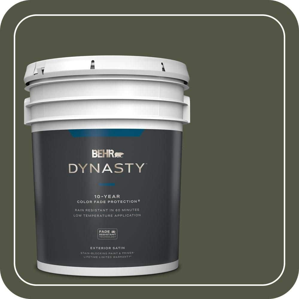 BEHR DYNASTY 5 gal. #ECC-37-3 Freshwater Marsh Satin Enamel Exterior ...