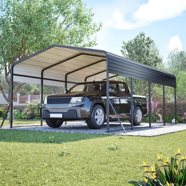 13ft. W x 20ft. D x 8.9ft. H Metal Carport,Galvanized Steel Hardtop ...