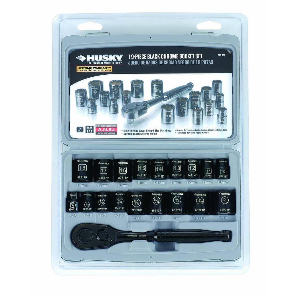 Husky Chrome Socket Set (19-Piece) 71552 - The Home Depot