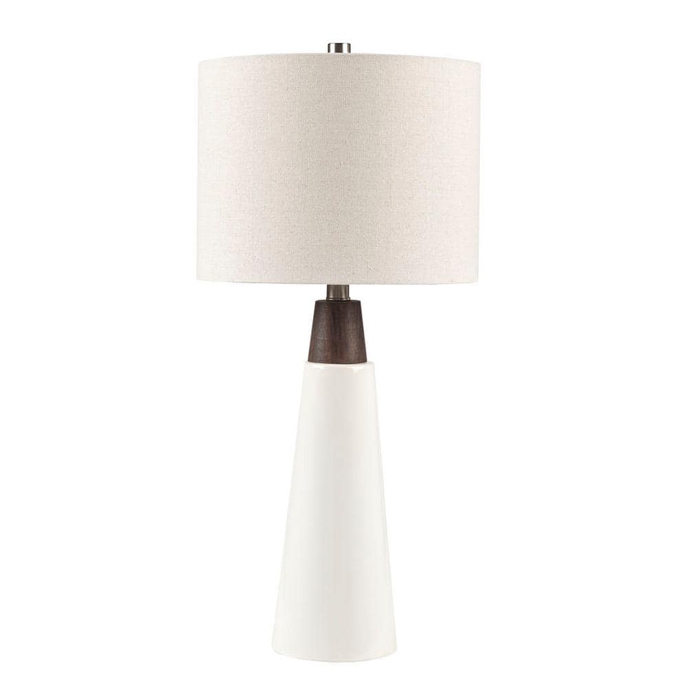 Keazile Lila 25 in. White Ceramic Table Lamp with Cotton Shade KZ-JLA ...