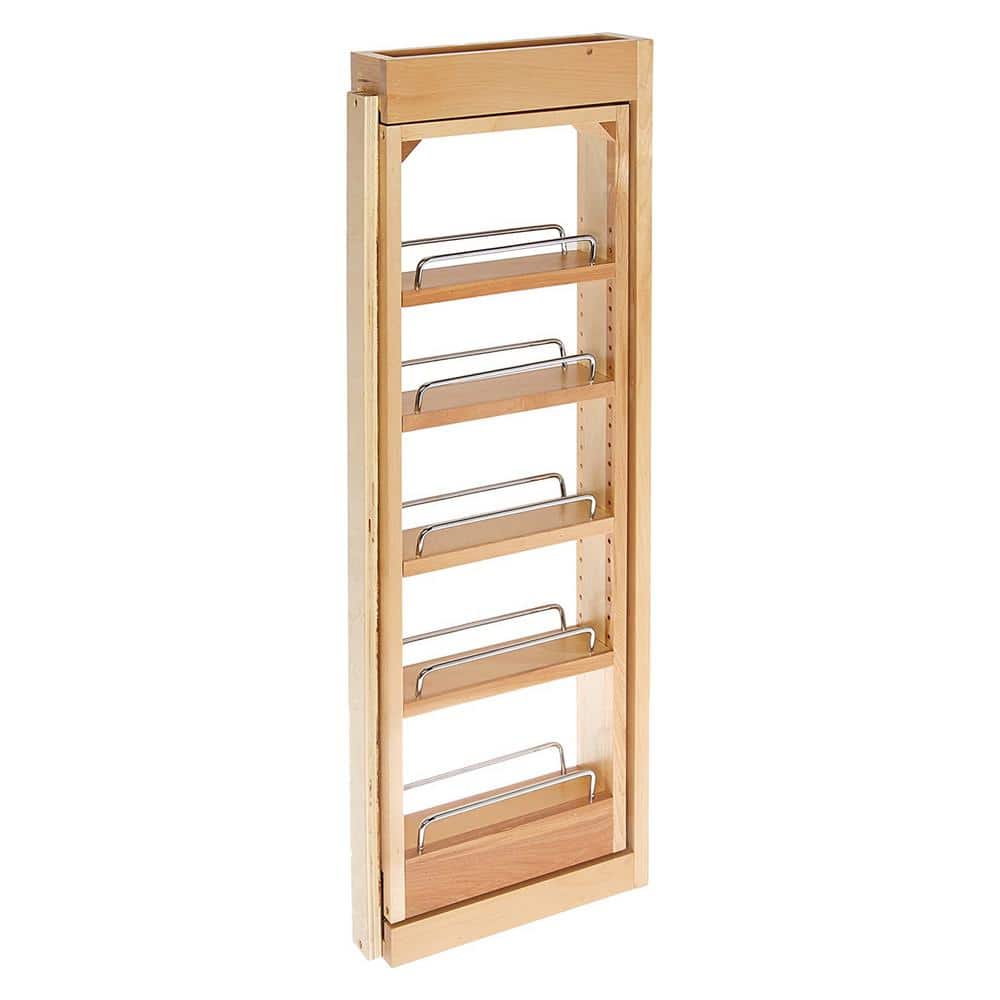 Rev-A-Shelf Natural Maple 3 in. W x 33 in. H Wood Wall Filler Pullout ...