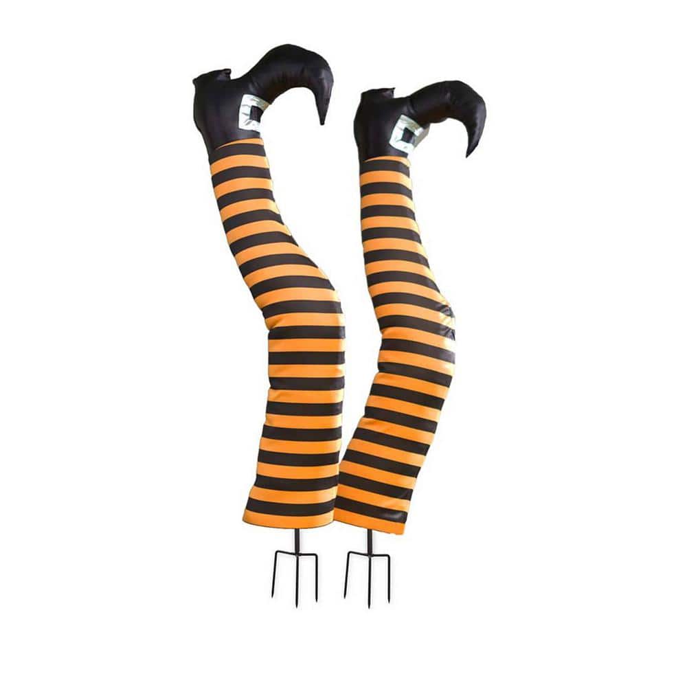 Evergreen 32 in. Halloween Witch Leg Stakes (2-Pack) 87953 - The Home Depot