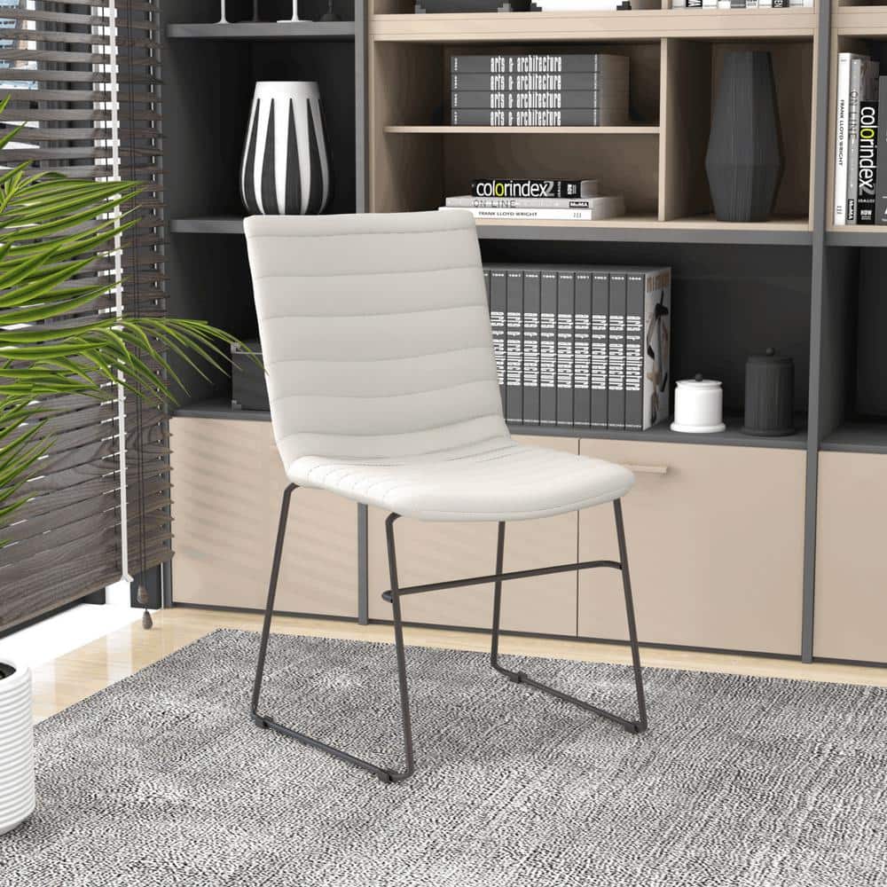 Leisuremod Ergonomic Office Chair Upholstered Guest Side Chair with ...
