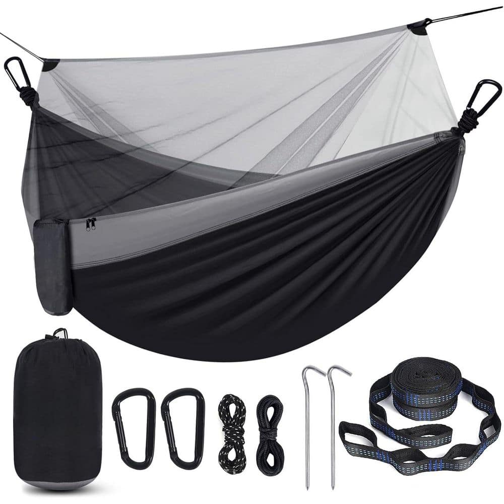 SenQWFa 9.5 ft. Portable Lightweight Hammock with Tree Straps and Solid ...