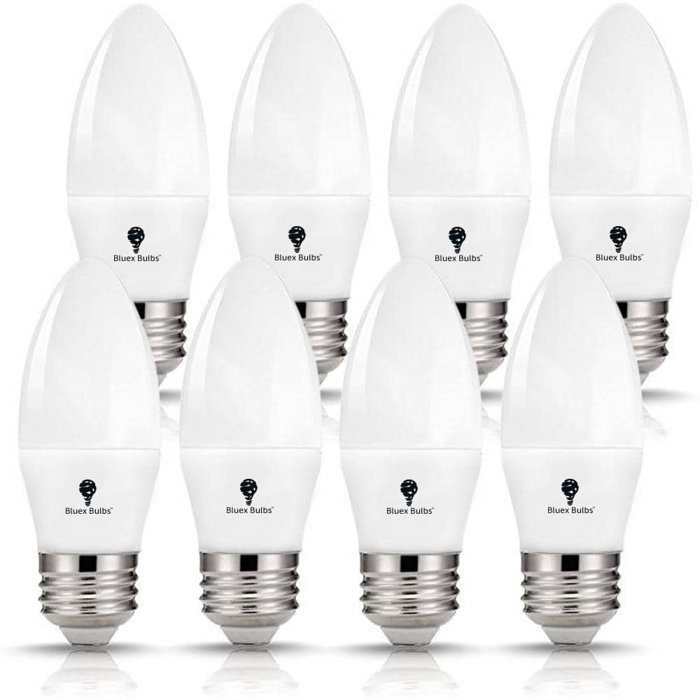 BLUEX BULBS 60-Watt Equivalent B11 E26 Cool White (4000K) LED Light ...