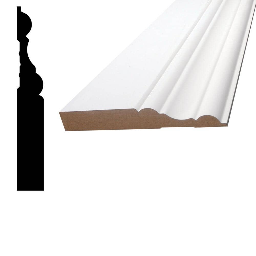 Alexandria Moulding Pro Pack 5/8 in. x 4-1/4 in. x 96 in. Primed MDF ...