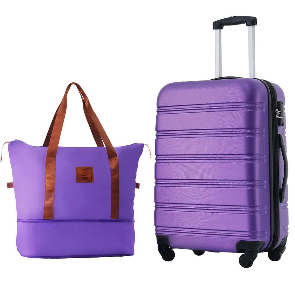 Polibi 2 Piece Purple Hardshell Luggage Set with TSA Lock Lightweight SL625-1300AAI - The Home Depot