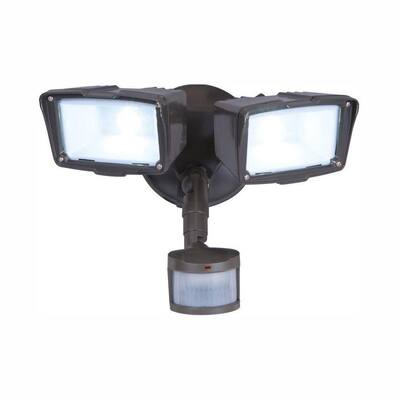 Defiant 180-Degree Bronze Motion Outdoor Integrated LED Security Light ...