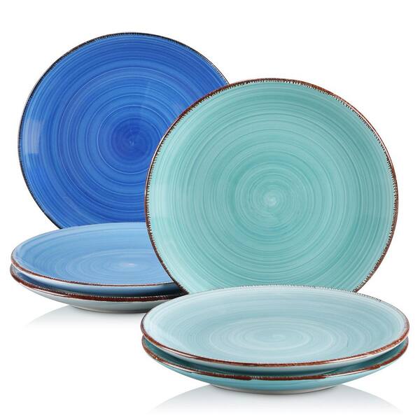 MALACASA Bonita Multi-blue Stoneware Dessert Plate Set of 6 Salad Plate ...