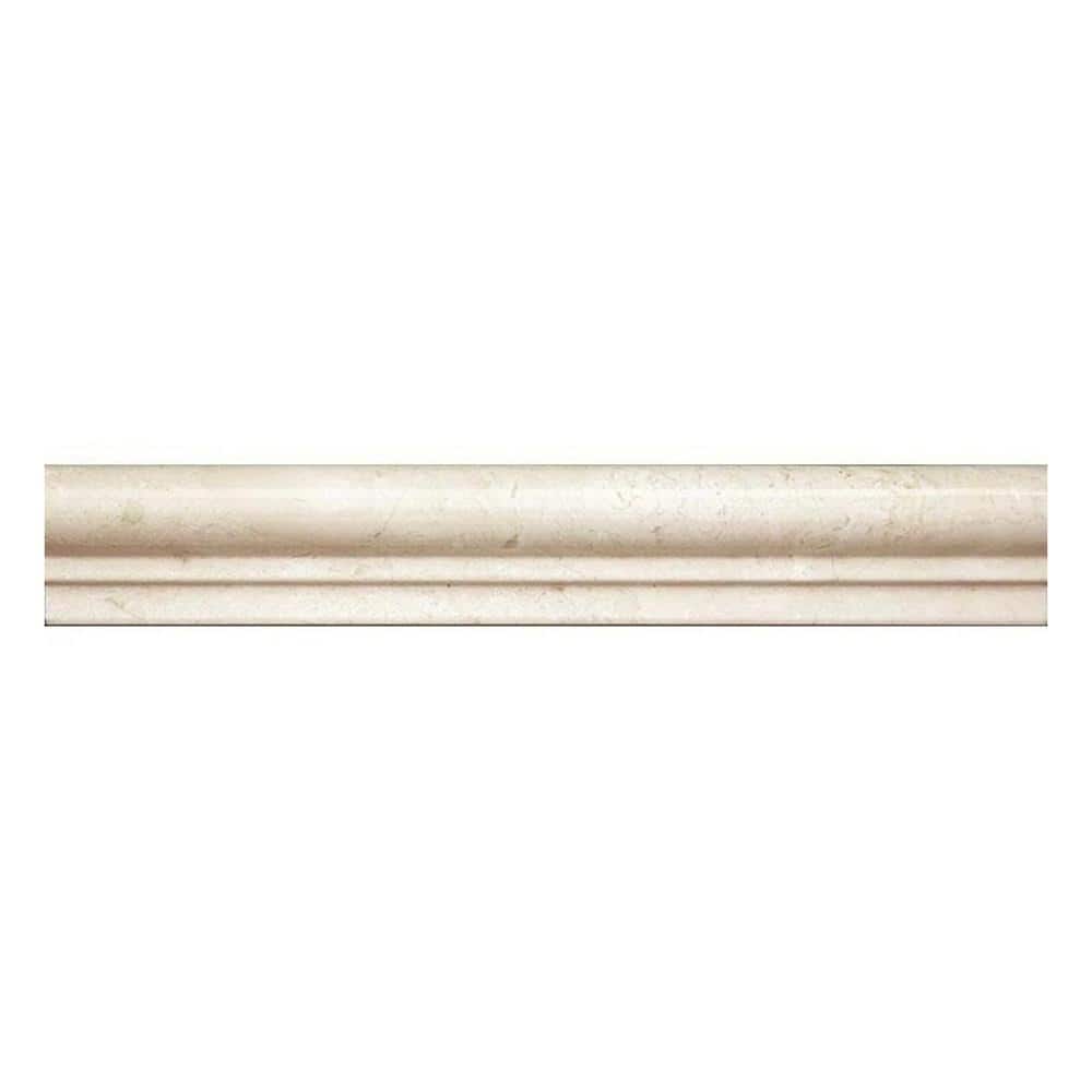 Apollo Tile Grandis Beige 2 in. x 12 in. Polished Crema Marfil Marble ...
