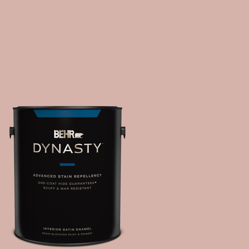 BEHR DYNASTY 1 gal. #S170-3 Castilian Pink One-Coat Hide Satin Enamel ...