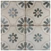 Merola Tile Kings Blume Blue 9 in. x 9 in. Ceramic Floor and Wall Take ...