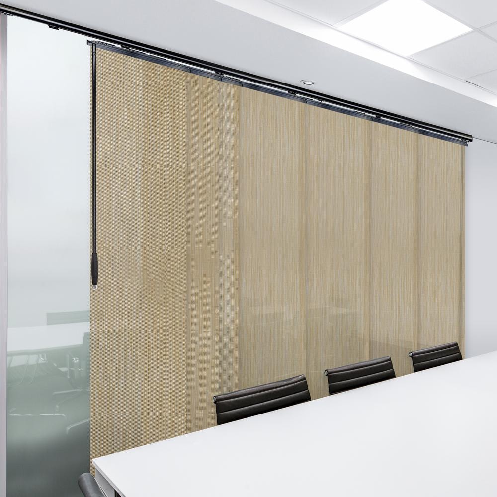 EMOH Wheat 110 in. - 153 in. W x 94 in. L Adjustable 7-Panel in Black ...